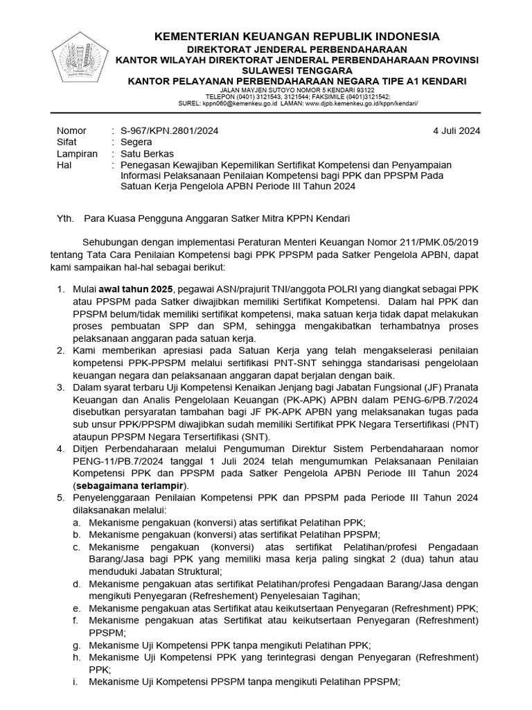 Penilaian Kompetensi PPK dan PPSPM 2024 | PDF