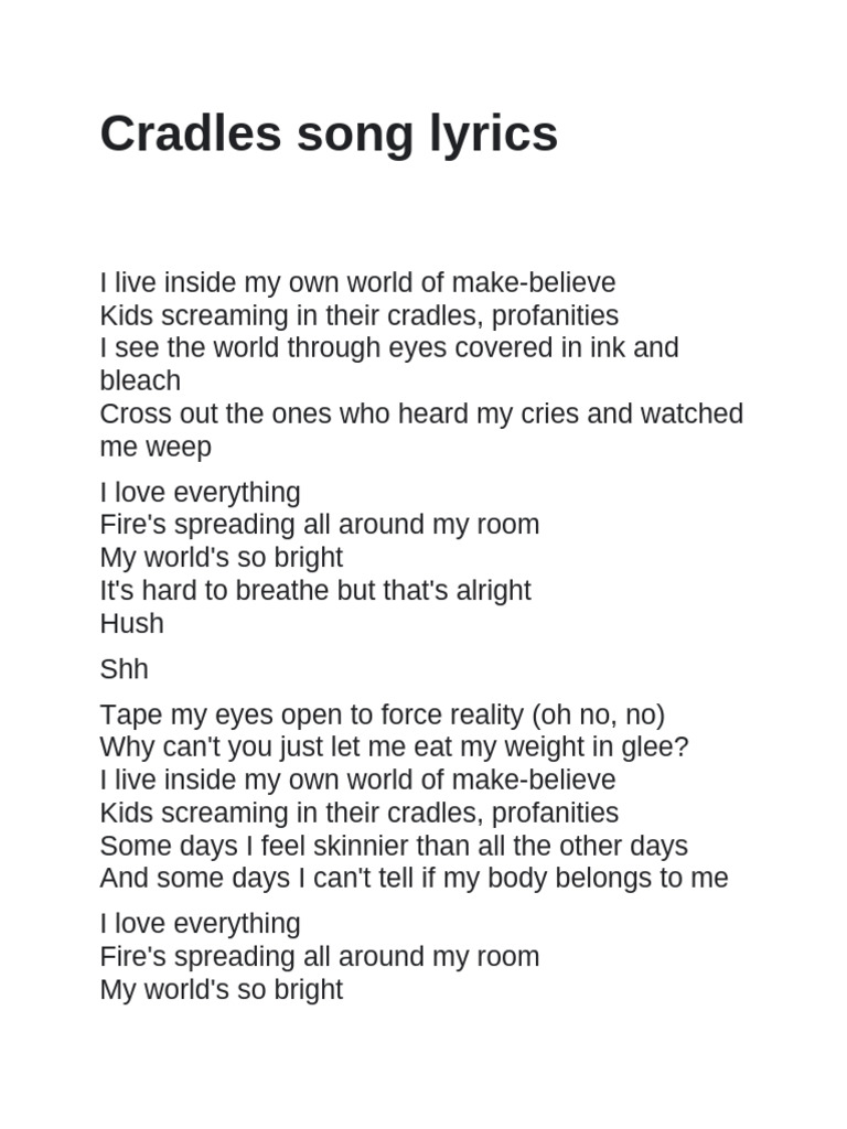 Cradles Lyrics | PDF