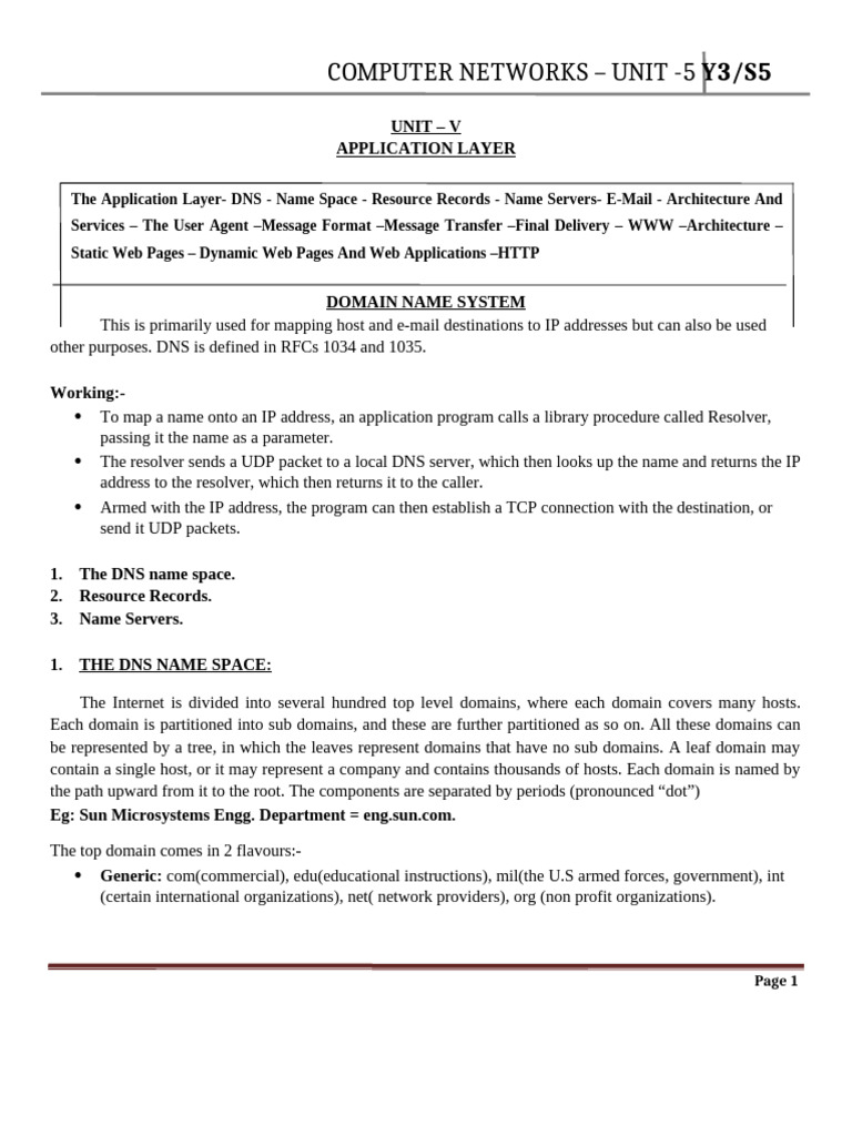 CN UNIT-5 | PDF | Domain Name System | World Wide Web