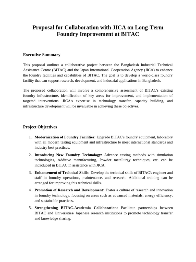 Proposal For Collaboration With JICA On Long | PDF | Technology ...