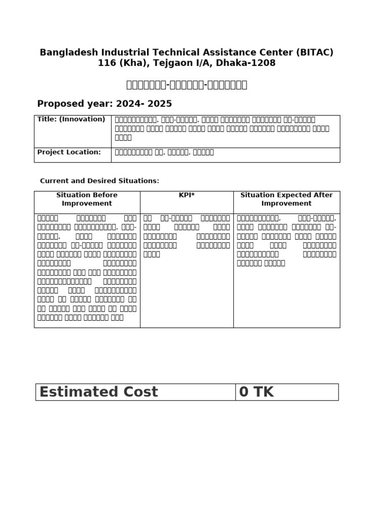 SIP Proposal - MD Johirul Islam - 2024-2025 | PDF