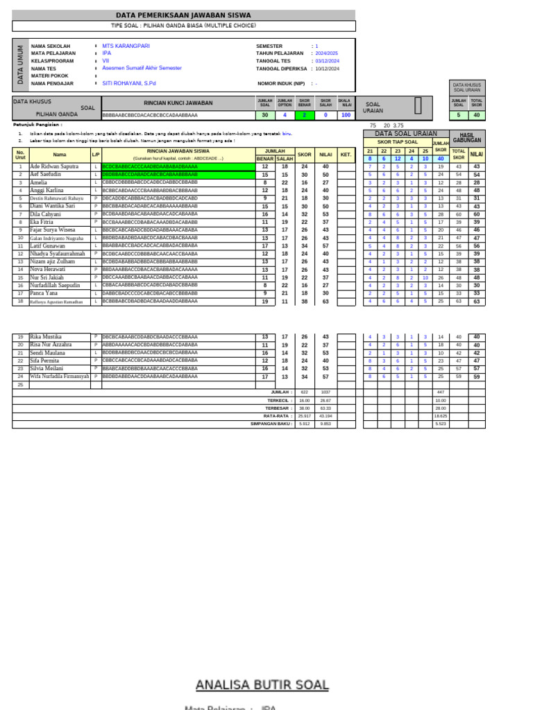 Analisis Asas KLS 7 2425 | PDF