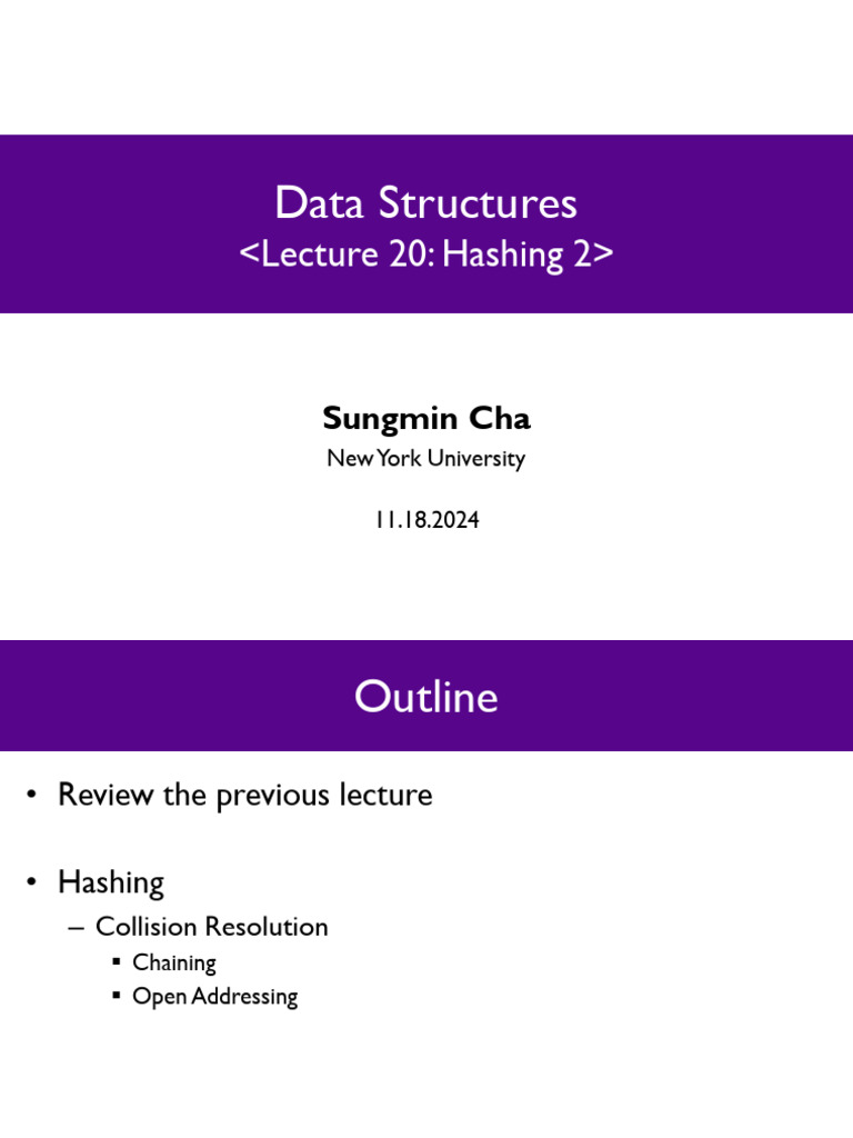 20hashing | PDF | Algorithms And Data Structures | Algorithms