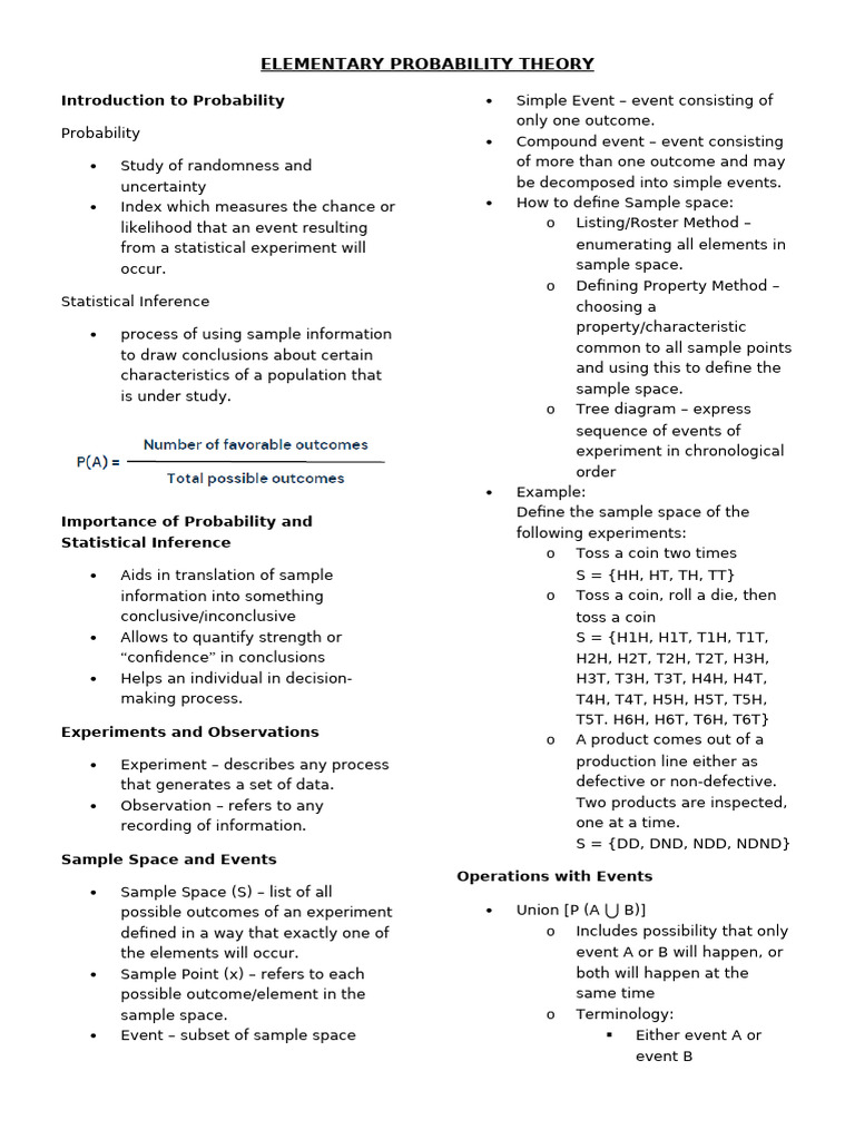 Elementary Probability Theory | PDF | Probability | Sampling (Statistics)