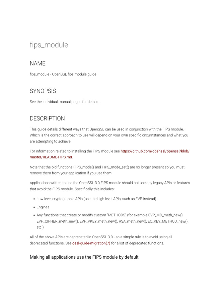 Fips - Module - OpenSSL Documentation | PDF | Library (Computing) | Computer Security