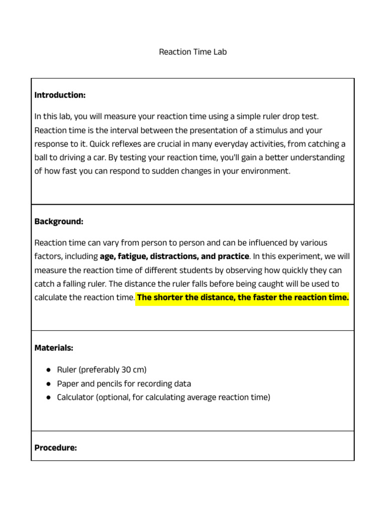 Evan Tran Reaction Time Lab | PDF | Mental Chronometry | Experiment