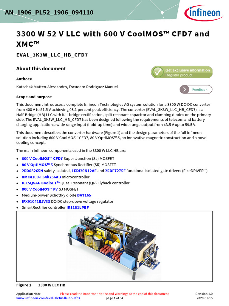 Infineon-Evaluationboard EVAL 3K3W LLC HB CFD7-ApplicationNotes-v02 01 ...