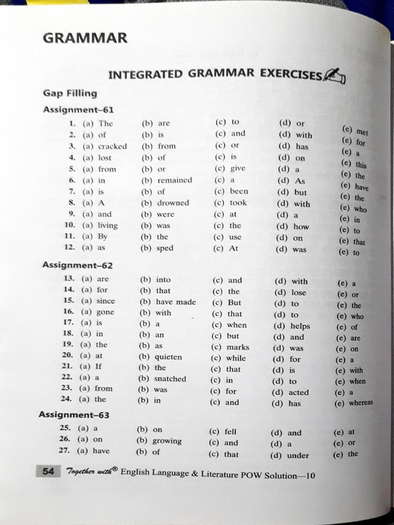 10 Grammar Rev Ans 61-66 | PDF