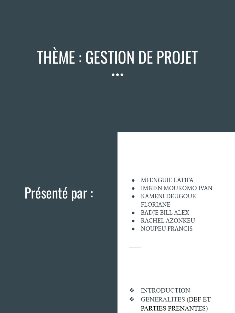 Introduction à la gestion de projet | PDF | Gestion de projet