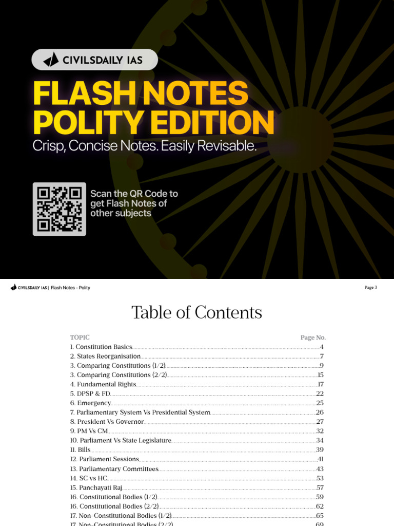 Flash Notes Polity 2024 @RecklessHaryanvi | PDF | Constitution ...