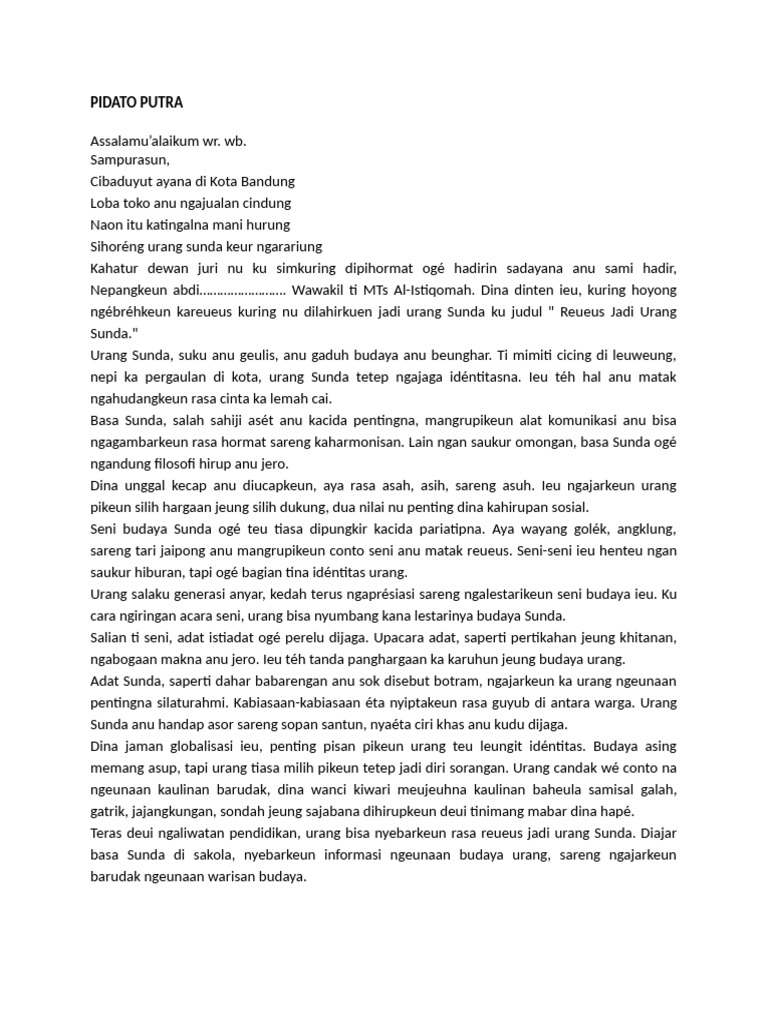 Naskah Pidato Basa Sunda | PDF