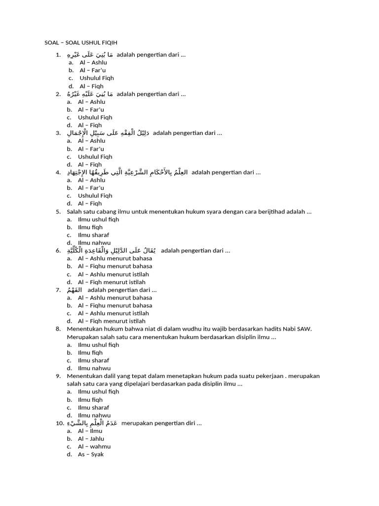 SOAL Ushul Fikh | PDF