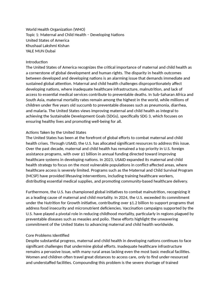 MUN Position Papers Draft | PDF | Antimicrobial Resistance | Medicine