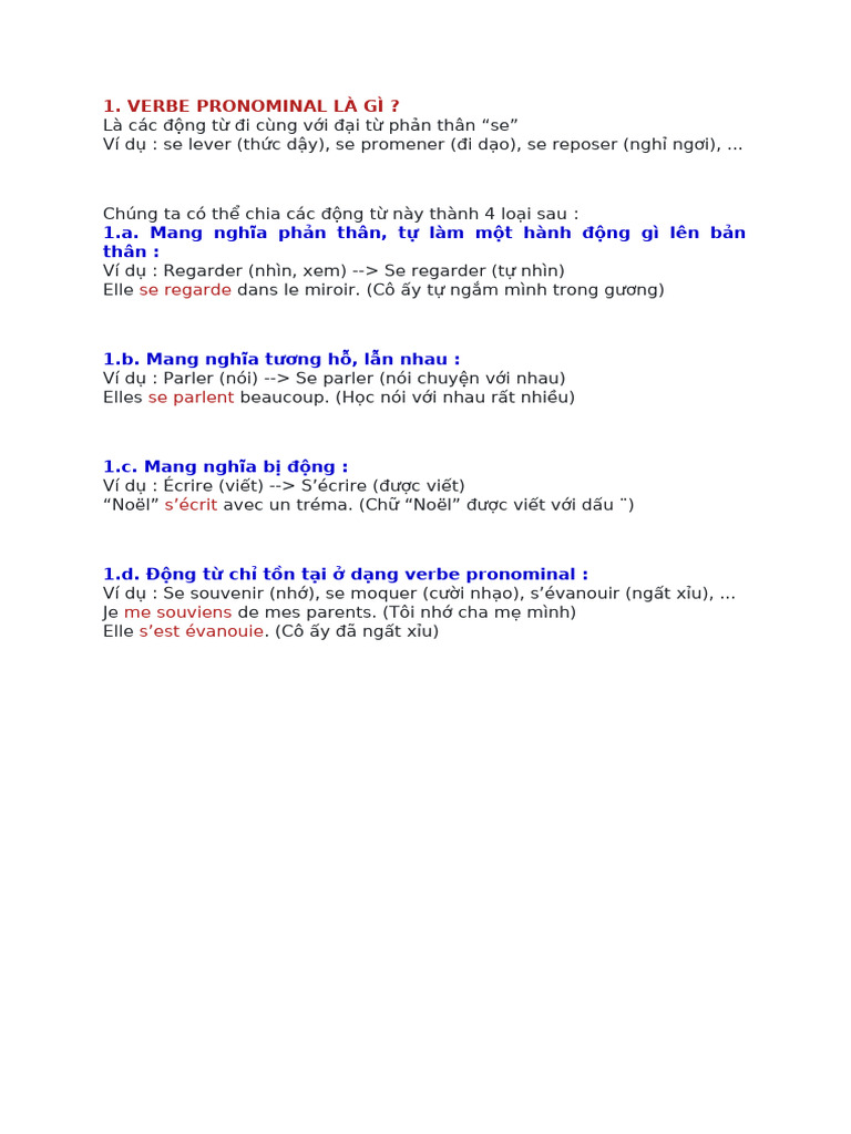 Verbe Pronominal | PDF