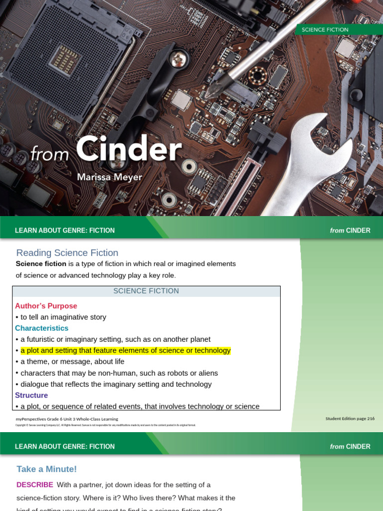 Myp25 g06 Ls u3 Cinder | PDF | Plot (Narrative) | Grammatical Number