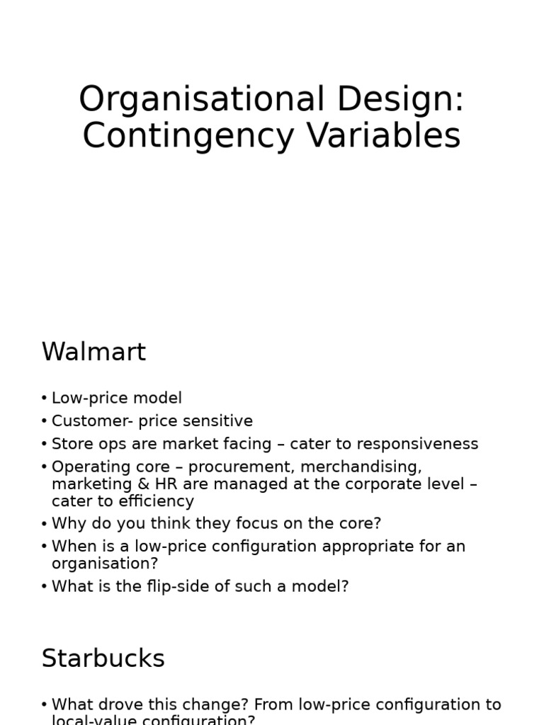 Organisational Design Contigency Variables | PDF