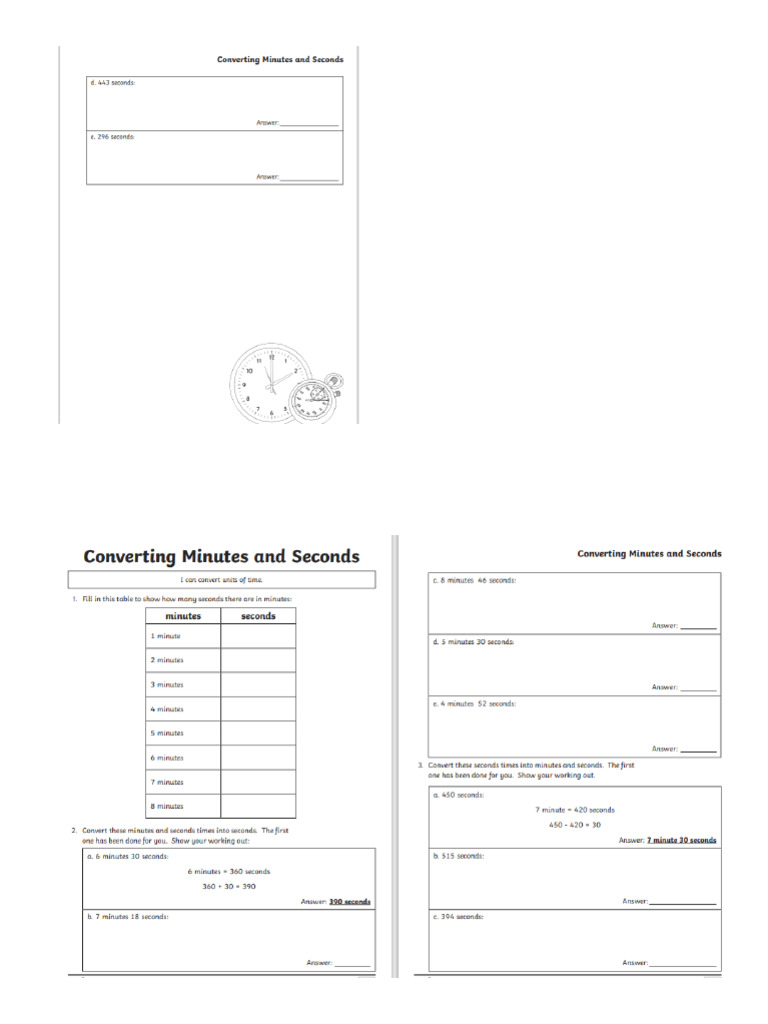 Unit Conversion Time Pdf