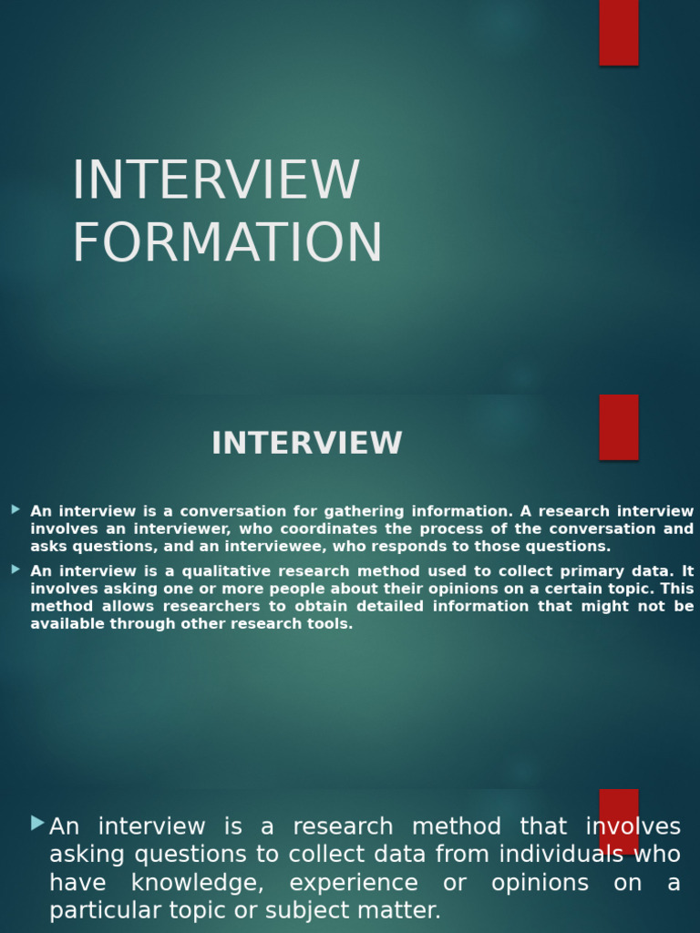 Interview Formation | PDF | Interview | Qualitative Research