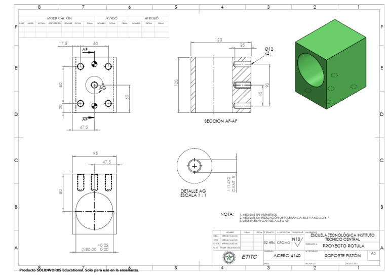 Plano Soporte Pistón | PDF