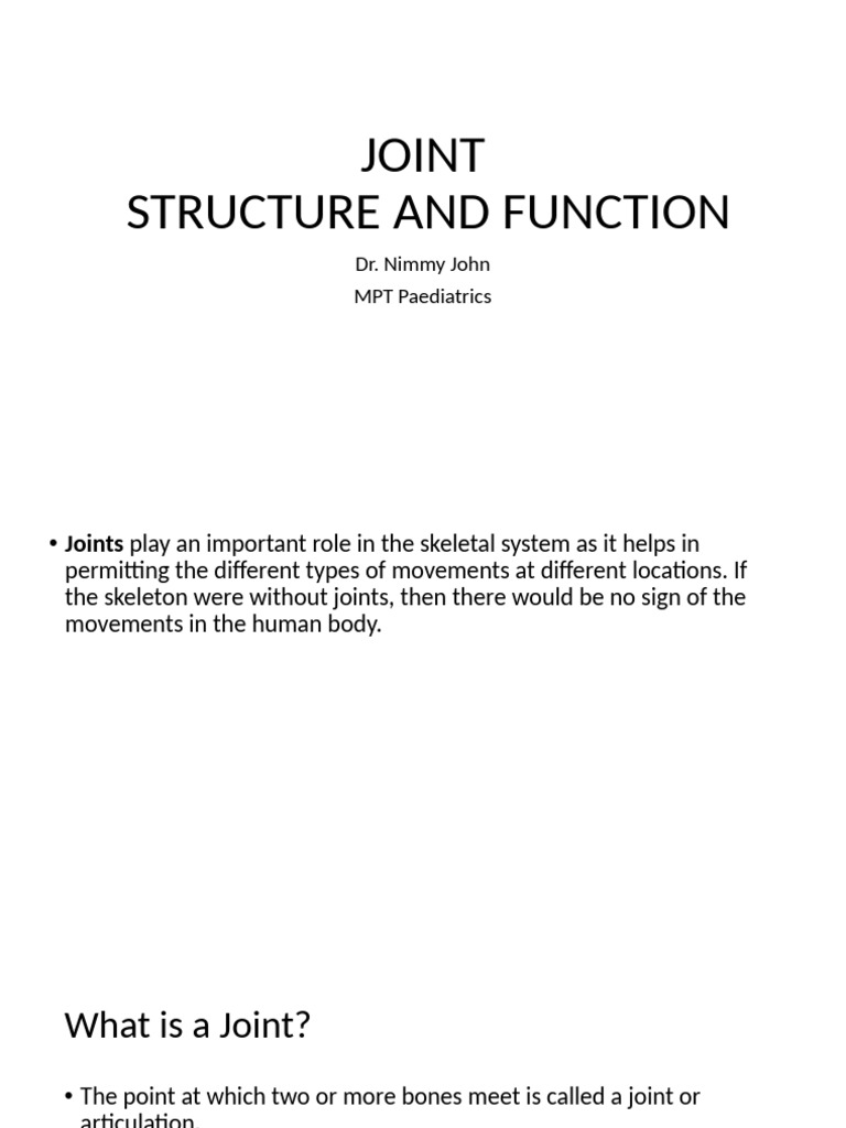 Joint Structure and Function | PDF | Deformation (Engineering) | Stress (Mechanics)