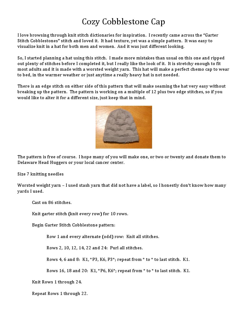 Cozy Cobblestone Cap | PDF