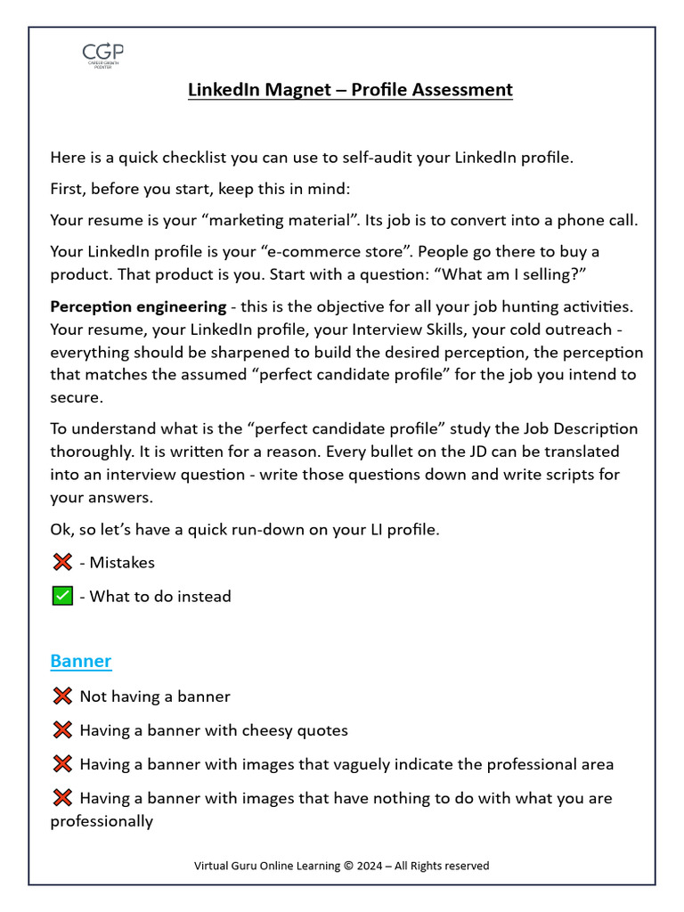 Linked in Magnet Profile Assessment | PDF | Linked In
