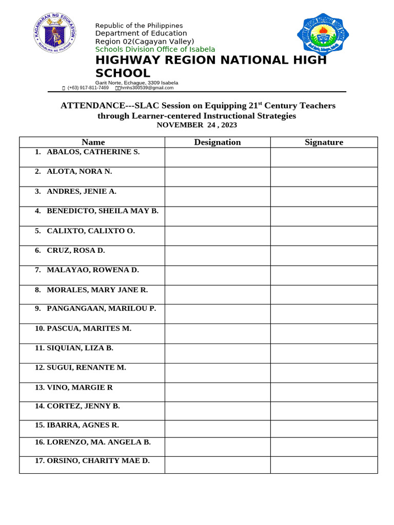 Attendance FACULTY MEETING | PDF