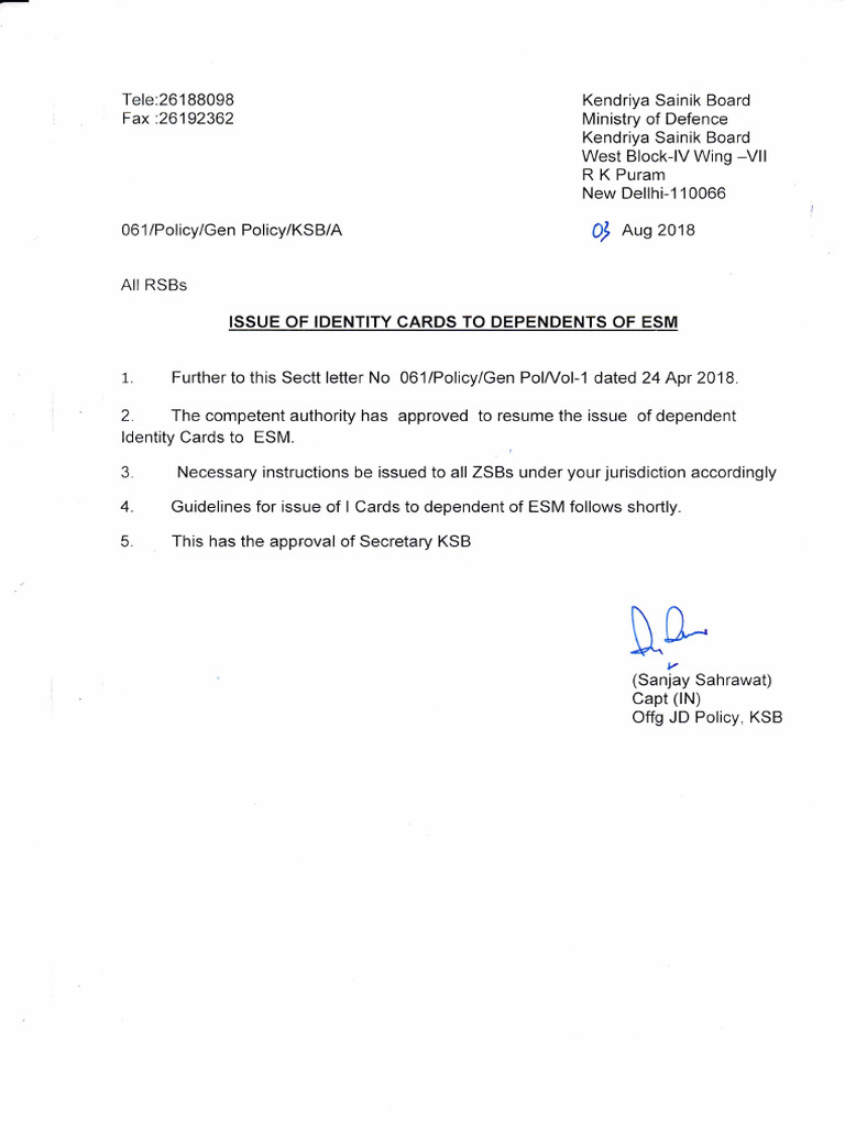 Guidelines for ESM Dependent ID Cards | PDF | Identity Document ...