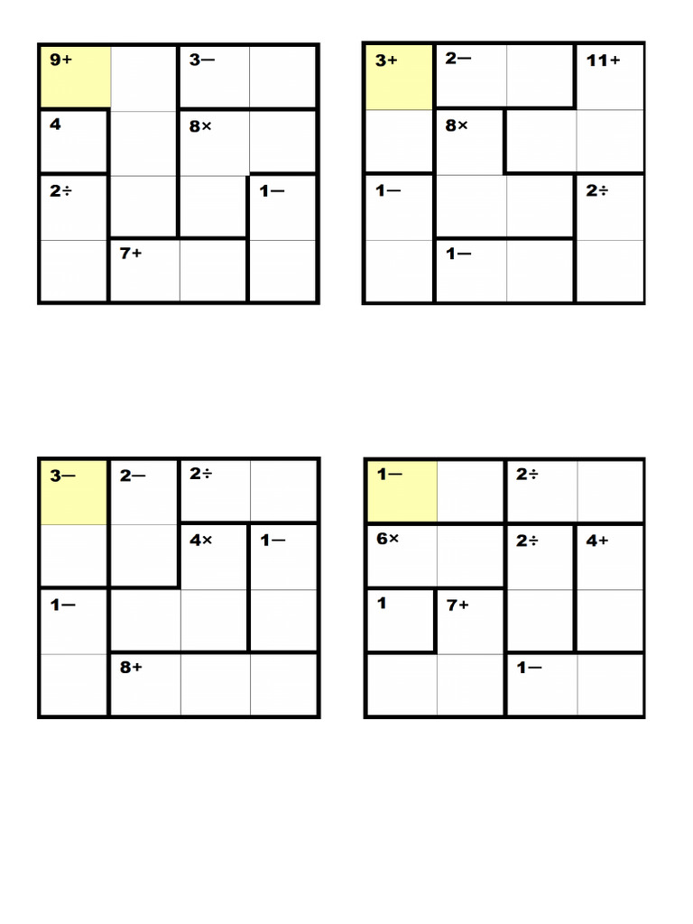 P4 math _Kendoku-02 | PDF
