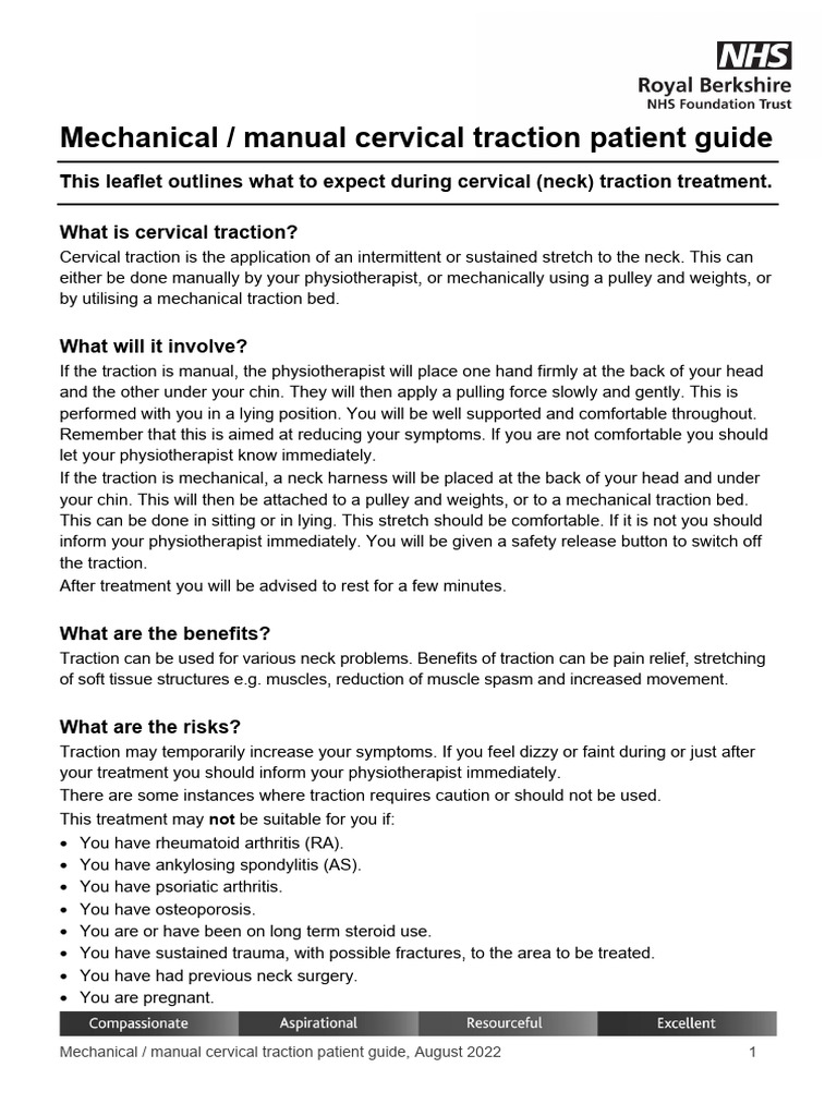 Mechanical Manual Cervical Traction Patient Guide Aug22 | PDF ...