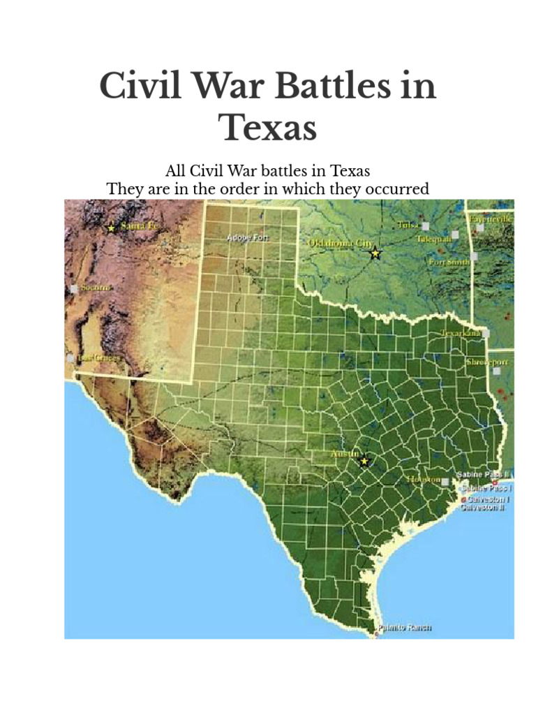 Civil War Battles in Texas | PDF | Conflicts | Battles