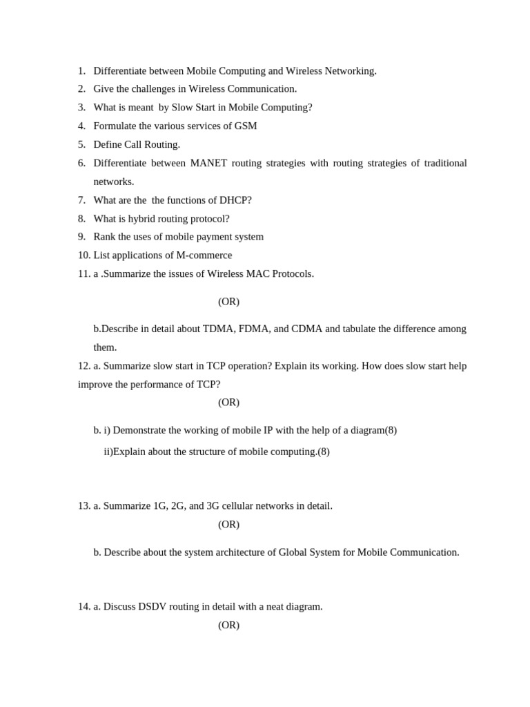 MC - Important Questions | PDF