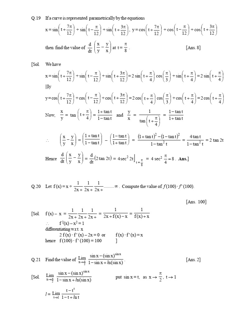Parametric Curve Derivative Calculation | PDF | Calculus | Abstract Algebra