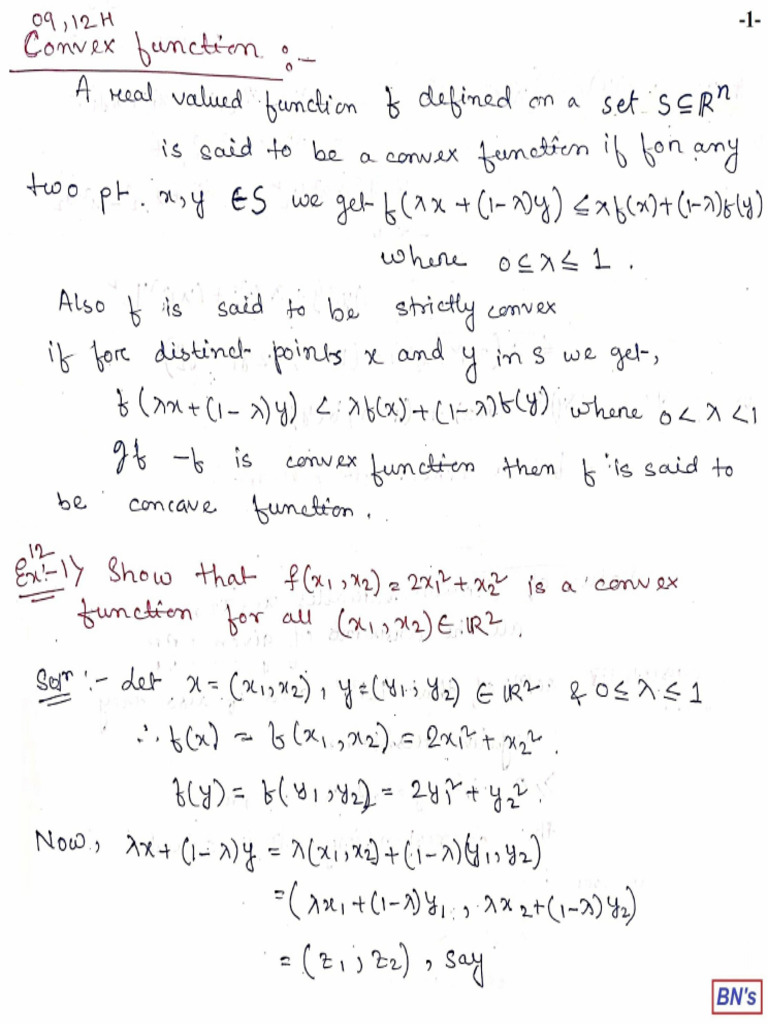 5.Convex Fn, Standard form of LPP, Basic Soln etc P 1-17 | PDF