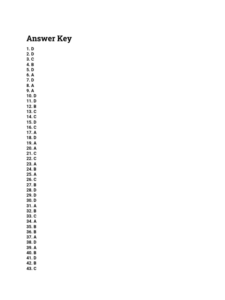 Answer Key with Corrections | PDF