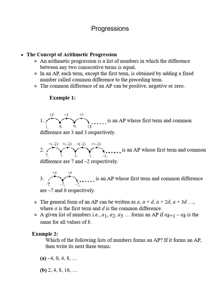 progressions_notes | PDF | Mean | Mathematical Objects