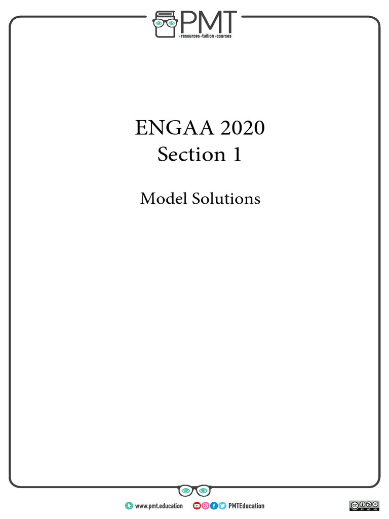ENGAA 2020 Model Solutions | PDF | Electric Power Transmission | Mass