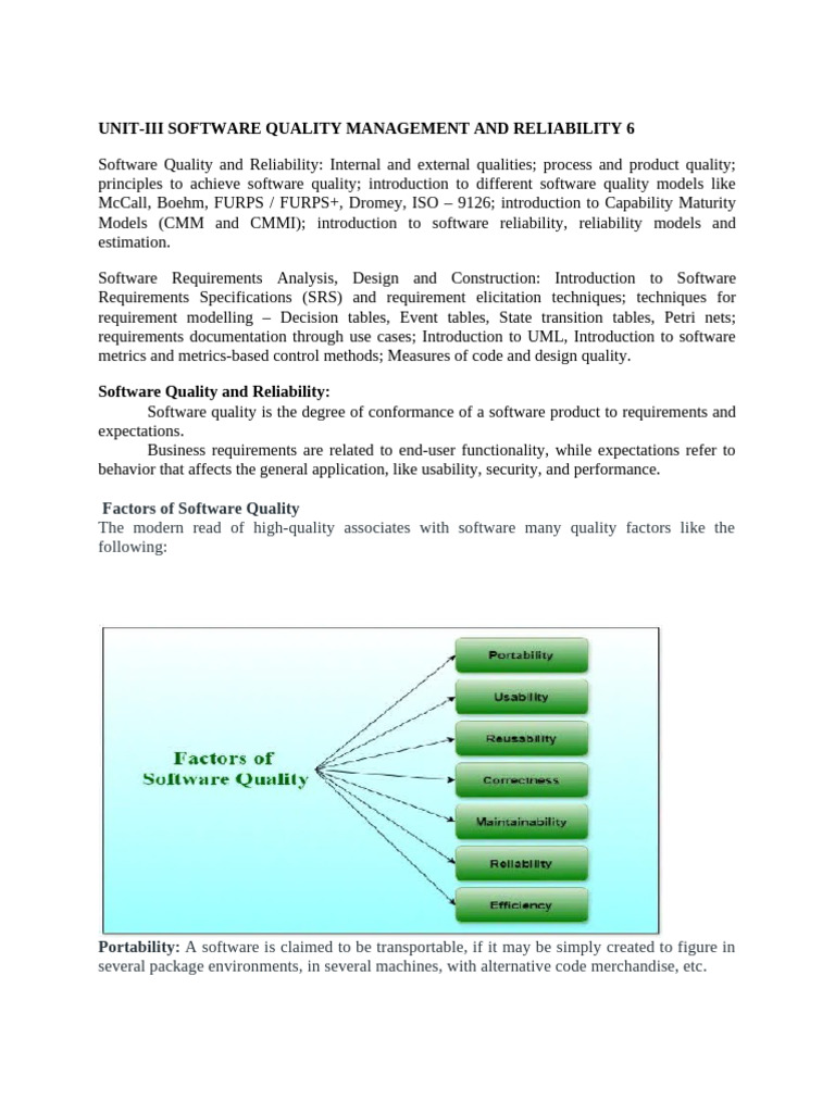 SE UNIT III | PDF | Reliability Engineering | Software Quality
