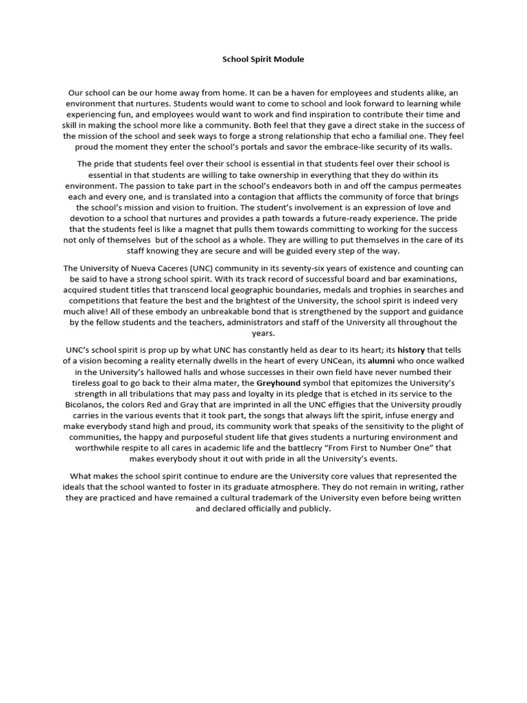 School-Spirit-Module-LATEST-as-of-SEPT (1) | PDF | Happiness | Goal