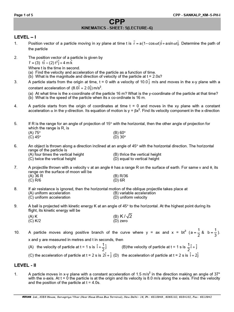 Kinematics Problems and Solutions Sheet | PDF | Acceleration | Velocity