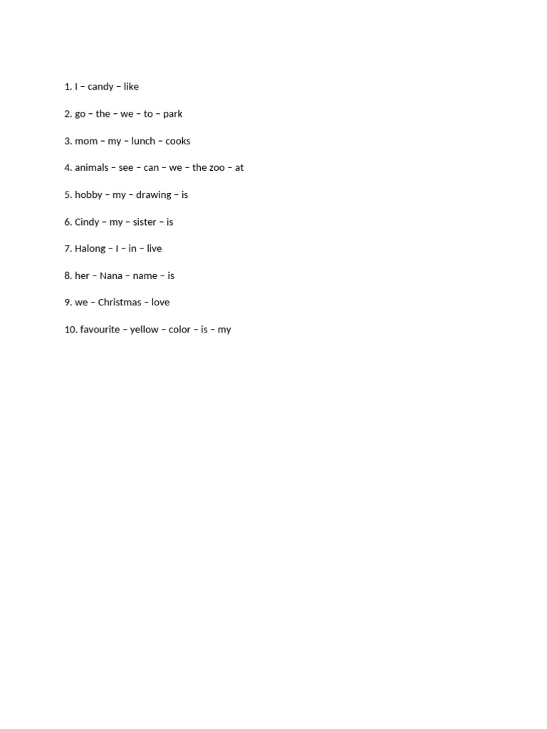 Sentence Scramble | PDF