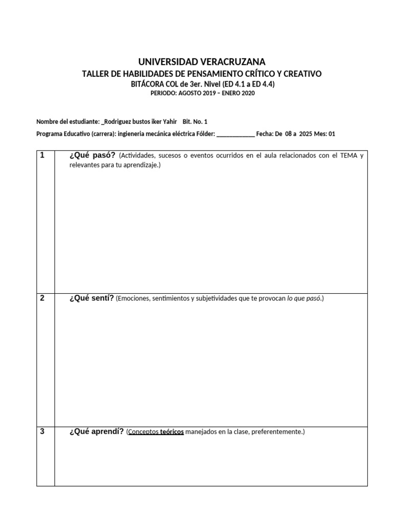 Bitacora Col (Borrador) | PDF