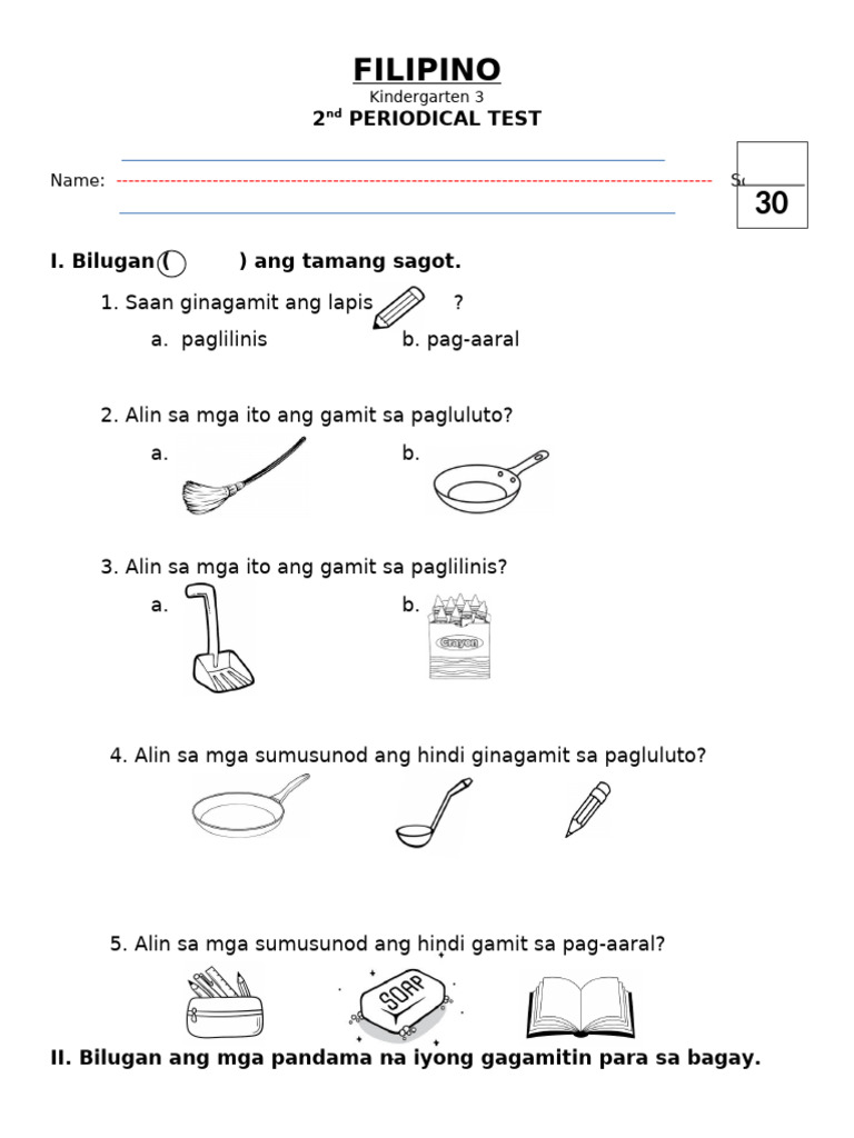 K3 - FILIPINO - 2nd PT | PDF