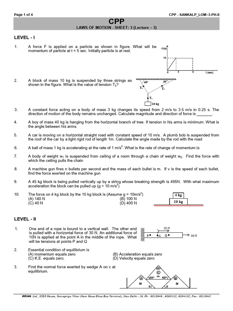 SANKALP_PHASE II_LOM_3 | PDF | Force | Tension (Physics)