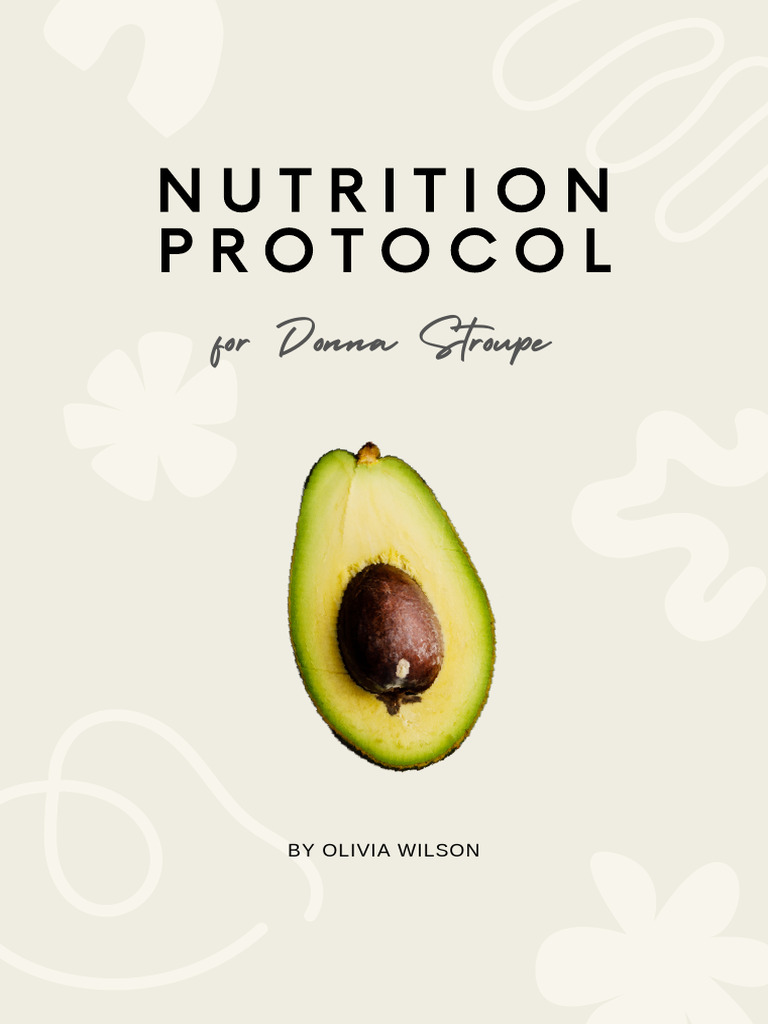 Neutral Green Healthy Diet Meal Plan Avocado Nutrition Protocol A4 Document | PDF | Meal | Lunch