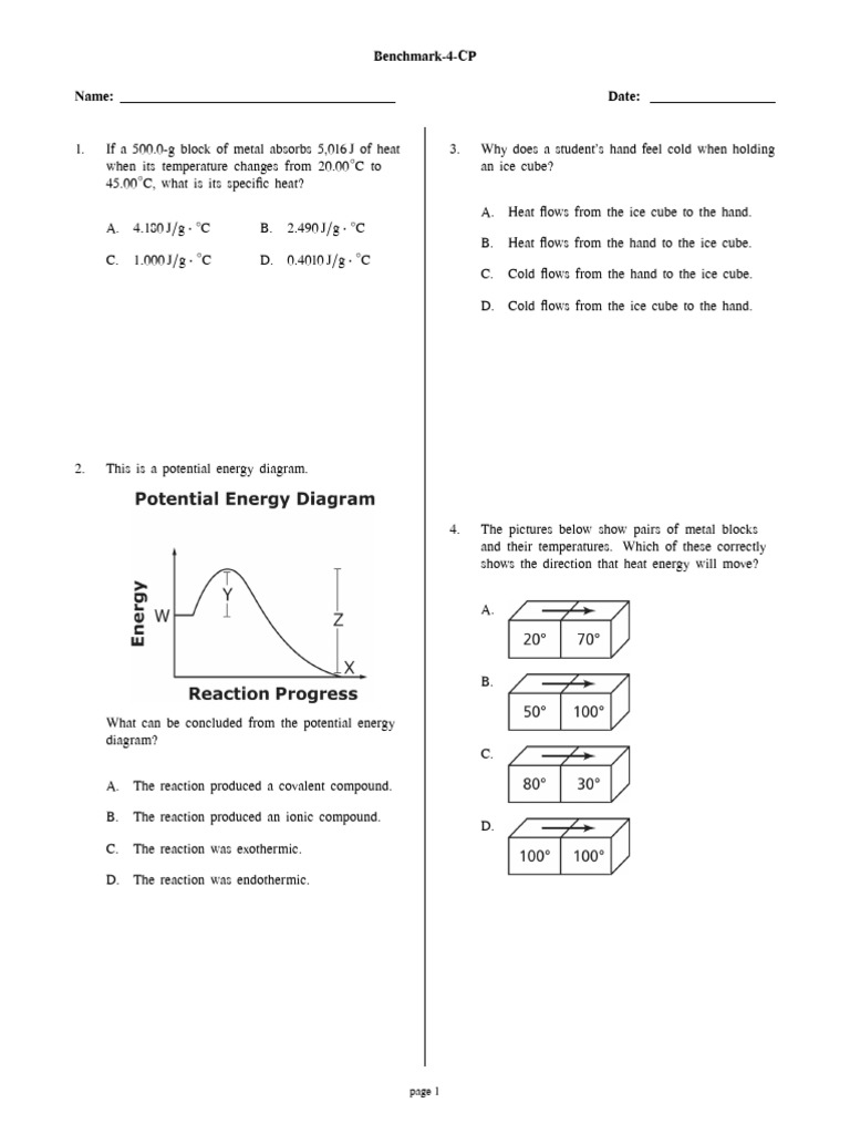 Heat Transfer and Chemical Reactions Quiz | PDF | Gases | Melting Point