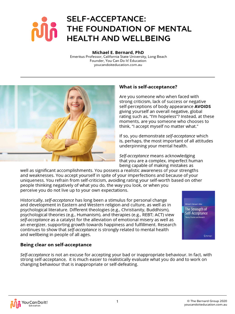 Understanding Self-Acceptance for Wellbeing | PDF | Self Esteem | Well ...