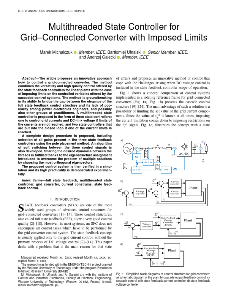 Multithreaded_State_Controller_for_Grid-Connected_ | PDF | Power Electronics | Control Theory