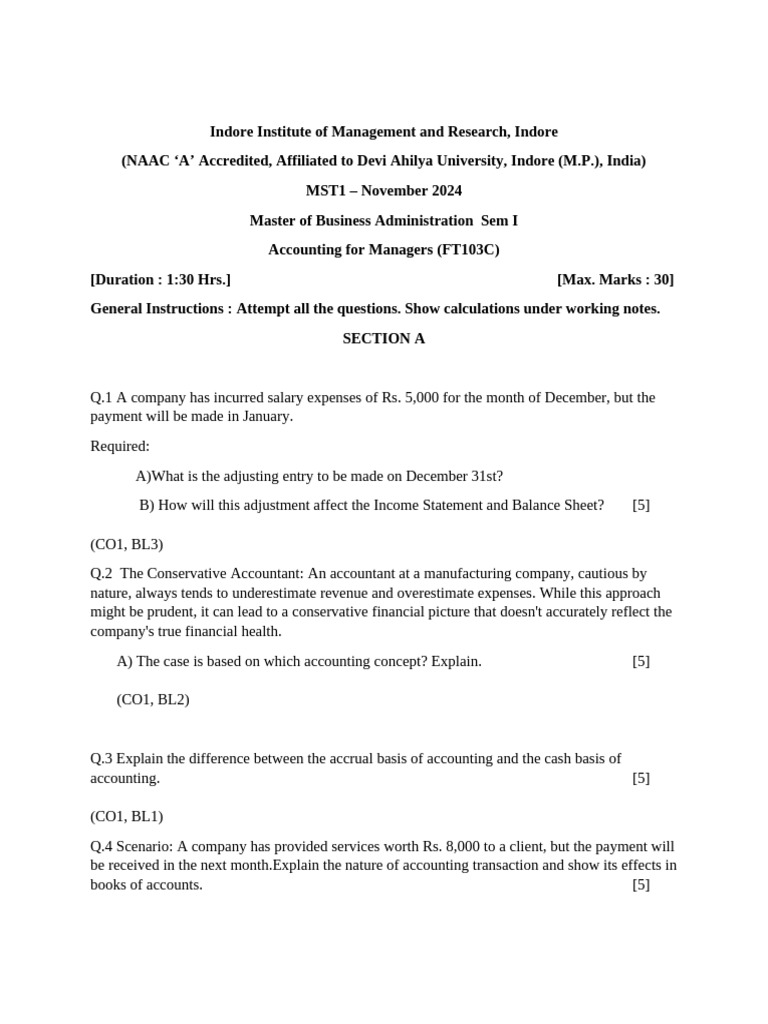 AFM Question Paper | PDF