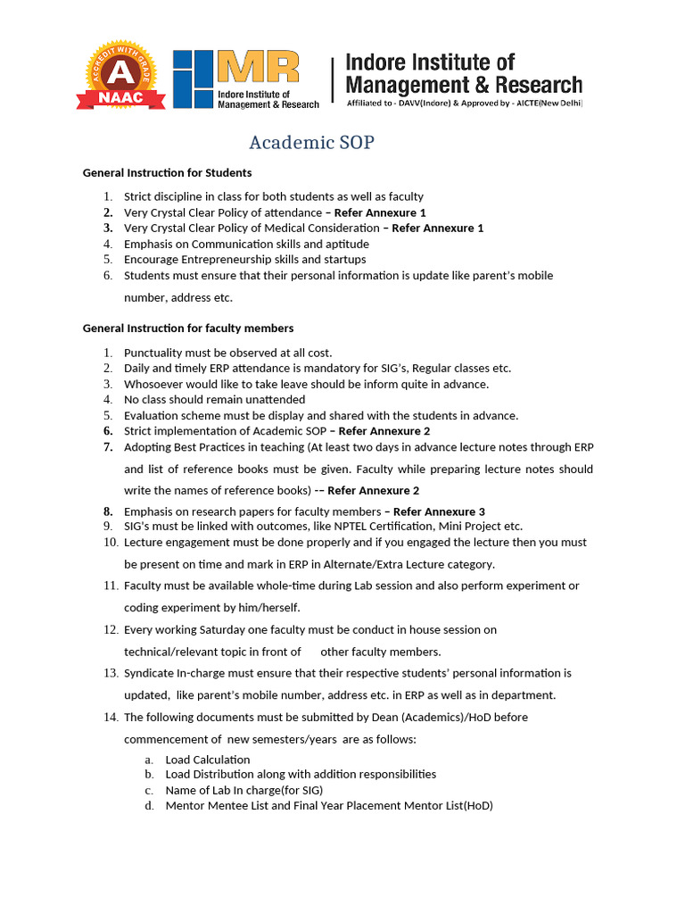 Academic SOP of IIMR(1) | PDF | Master Of Business Administration | Lecture